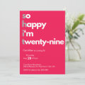 Minimalist 29th Birthday Invitation Modern 29 | Zazzle