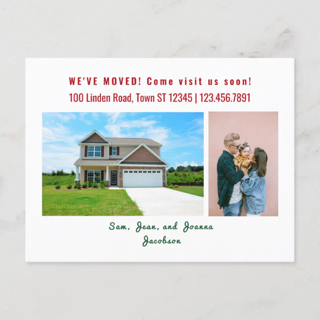Minimalist 2 Photos We Moved Moving Announcement Postcard | Zazzle