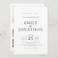 Minimalist 3 Photos on reverse QR Code Wedding Invitation | Zazzle