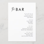 Minimalist 5x7 Wedding Drinks Bar Menu Cards | Zazzle
