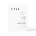Minimalist 5x7 Wedding Drinks Bar Menu Cards | Zazzle