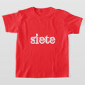 Minimalist 7th Birthday Shirt | Spanish "siete" | Zazzle