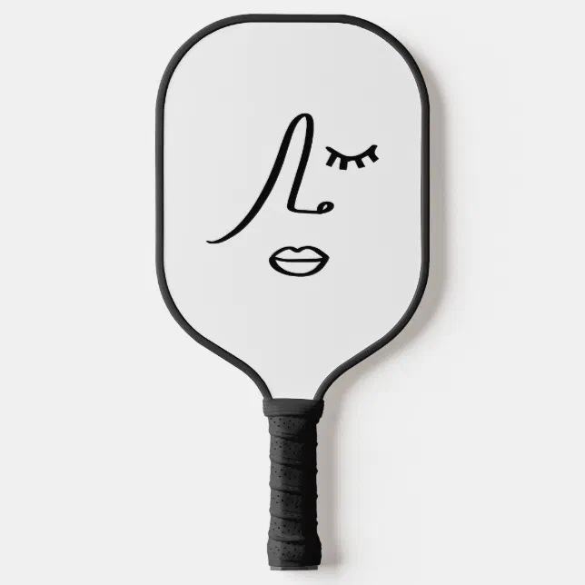 Minimalist Abstract Face Modern Art Design Pickleball Paddle | Zazzle