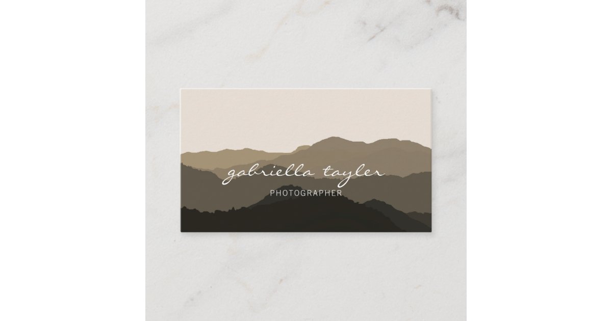 Minimalist Abstract Landscape Photographer Script Business Card | Zazzle