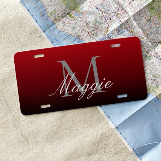 minimalist abstract marsala red burgundy maroon license plate | Zazzle.com