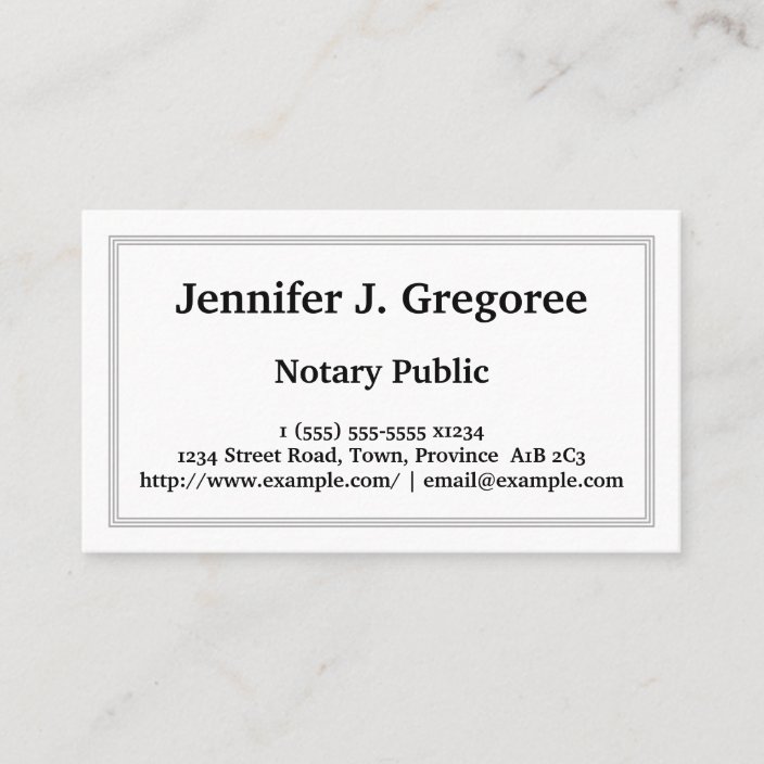 Minimalist and Basic Notary Public Business Card | Zazzle.com