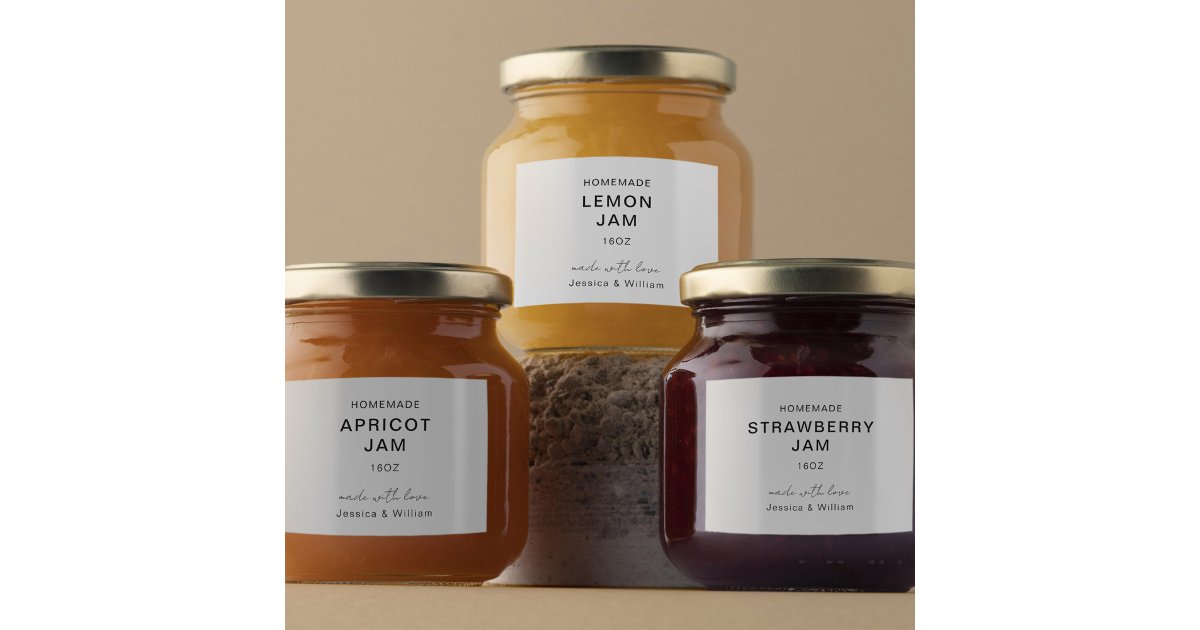 Minimalist and Chic Handwriting Script Food Label | Zazzle