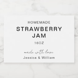 Minimalist and Chic Handwriting Script Food Label | Zazzle