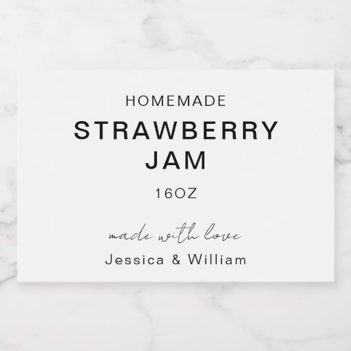 Minimalist and Chic Handwriting Script Food Label | Zazzle