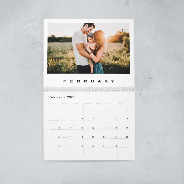 Minimalist and Modern Simple Family Photo Calendar | Zazzle