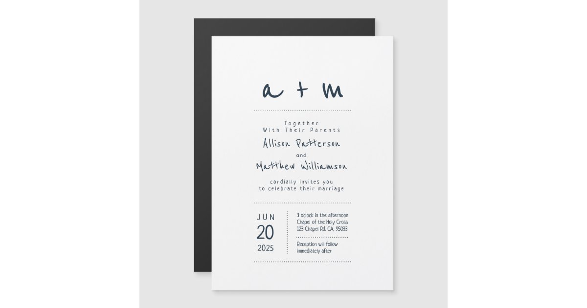 Minimalist and Modern Wedding Invitation | Zazzle