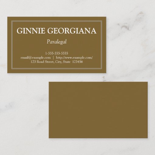 Minimalist and Plain Paralegal Business Card | Zazzle
