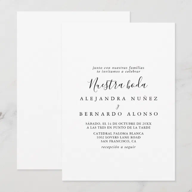 Minimalist and Simple Invitation From Our Wedding | Zazzle