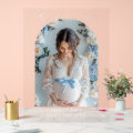 Minimalist Arch Baby Shower Photo Welcome Acrylic Sign | Zazzle