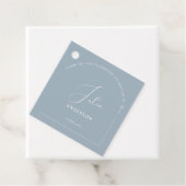 Minimalist arch baptism blue favor tags | Zazzle