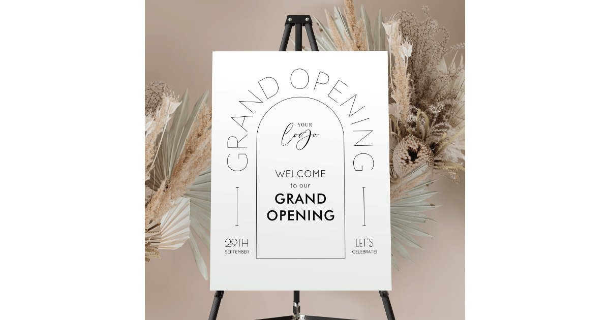 Minimalist Arch Business Launch Event Welcome Sign | Zazzle