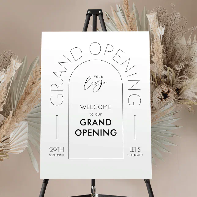 Minimalist Arch Business Launch Event Welcome Sign | Zazzle