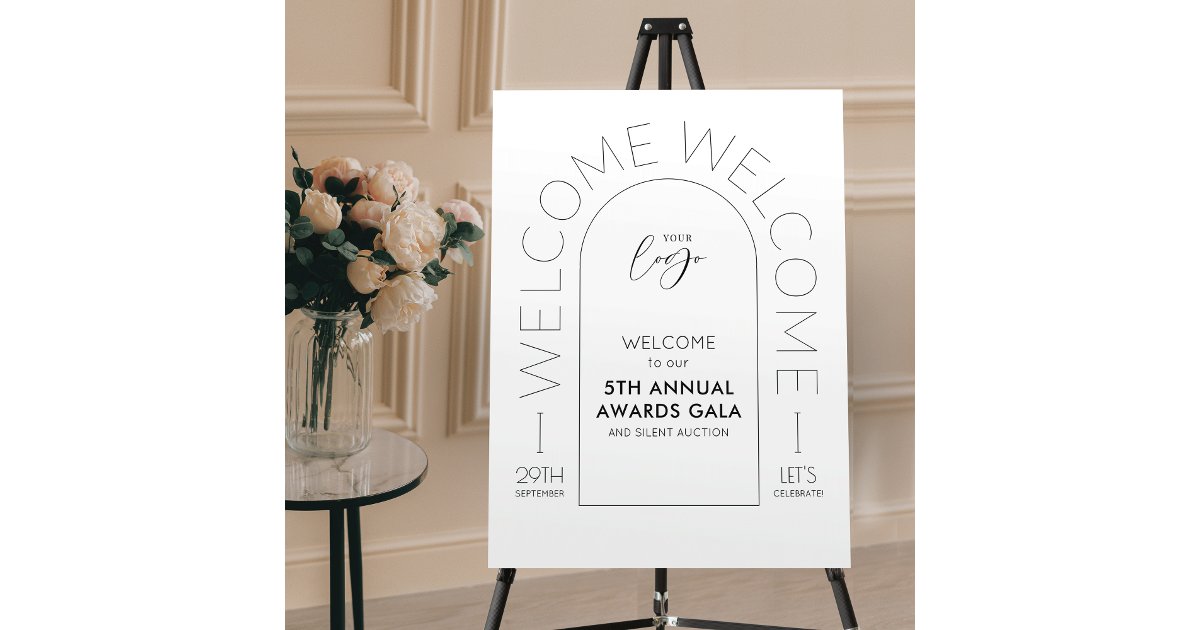 Minimalist Arch Corporate Event Gala Welcome Sign | Zazzle Minimalist Arch Corporate Event Gala Welcome Sign | Zazzle