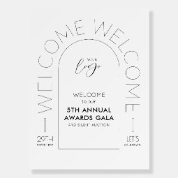 Minimalist Arch Corporate Event Gala Welcome Sign | Zazzle