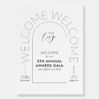 Minimalist Arch Corporate Event Gala Welcome Sign | Zazzle