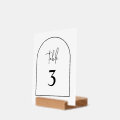 Minimalist Arch Table Numbers with Wooden Stand | Zazzle