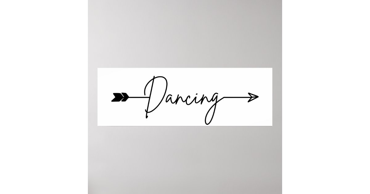 Minimalist Arrow Wedding Dancing Sign | Zazzle