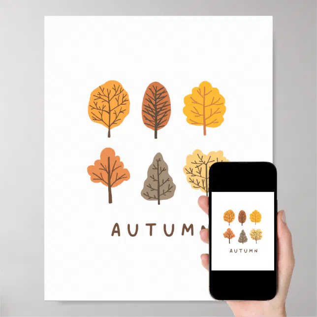 Minimalist Autumn Tree Poster | Zazzle