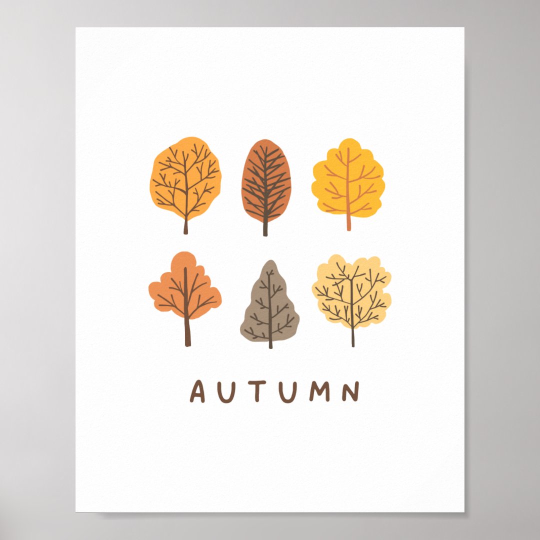 Minimalist Autumn Tree Poster | Zazzle