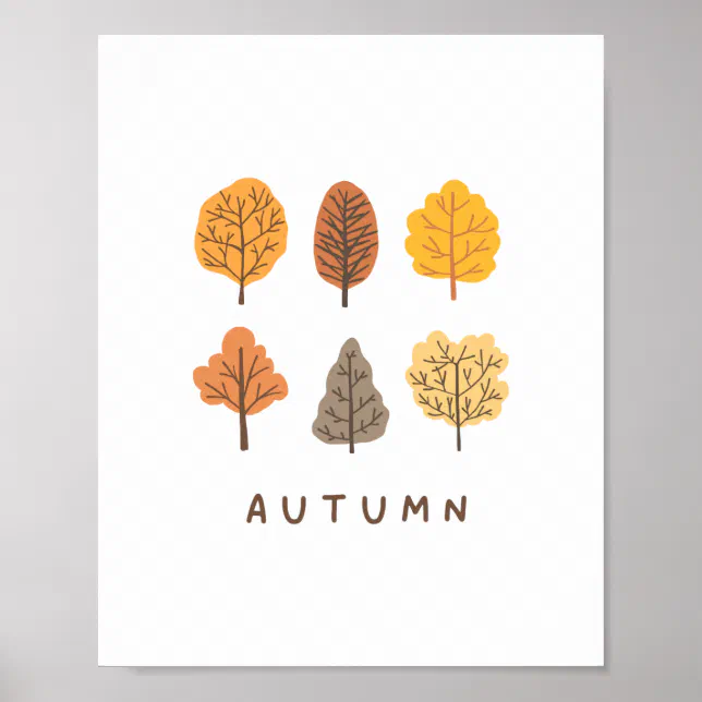 Minimalist Autumn Tree Poster | Zazzle