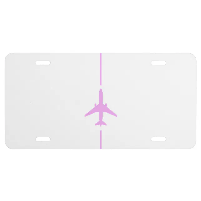 Minimalist Aviation Pink Aircraft License Plate | Zazzle