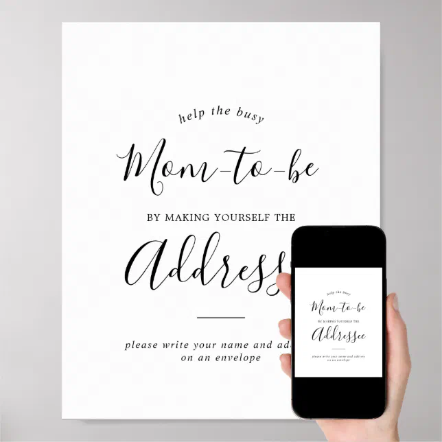 Minimalist Baby Shower Address an Envelope Sign | Zazzle