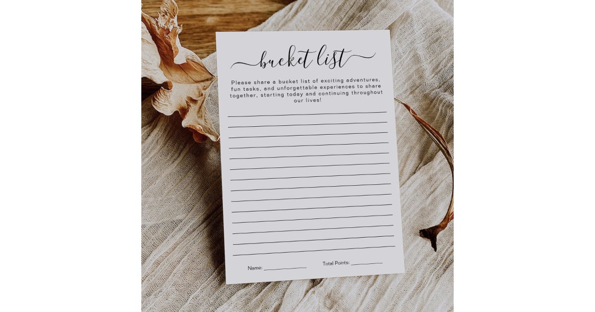 Minimalist Baby Shower Baby Bucket List Game Card | Zazzle