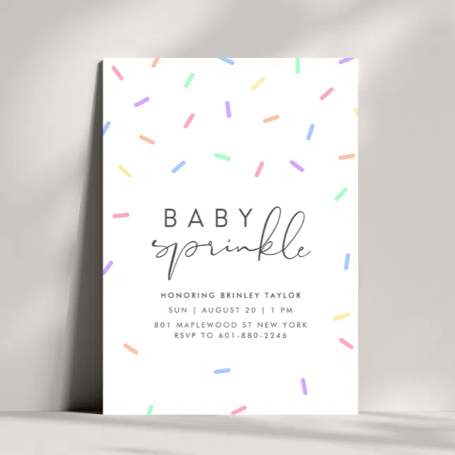 Minimalist Baby Sprinkle Shower Invitation | Zazzle