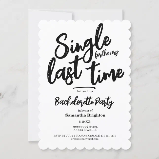 Minimalist Bachelorette Party Invitation | Zazzle