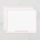 Minimalist Basic Personalized Red Stationery Note Card | Zazzle