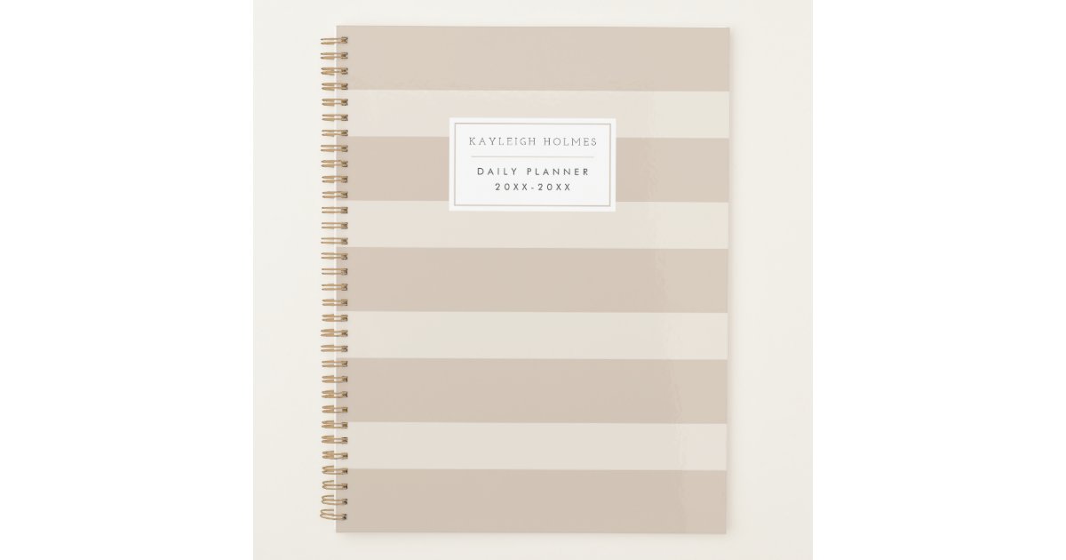 Minimalist Beige Planner | Zazzle