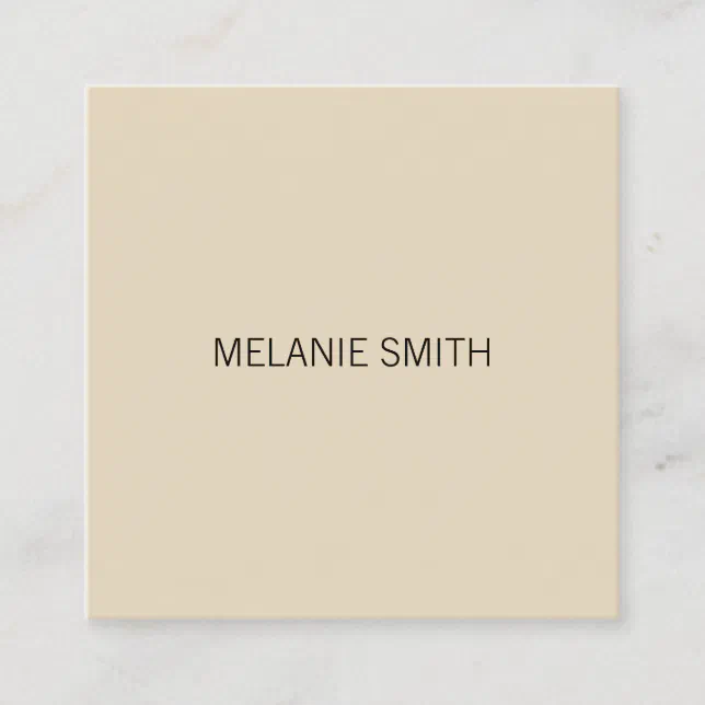 Minimalist / Beige Square Business Card | Zazzle