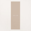 Minimalist beige tan custom name monogram yoga mat | Zazzle
