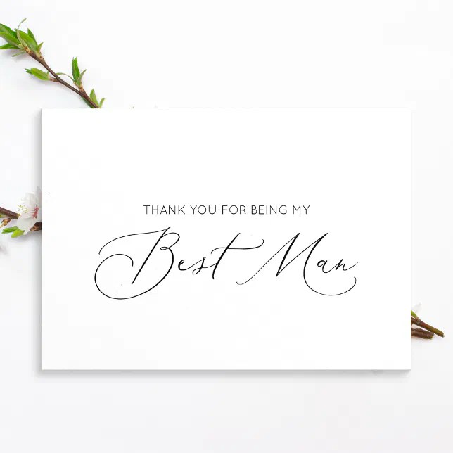 Minimalist Best Man Folded Thank You Card | Zazzle