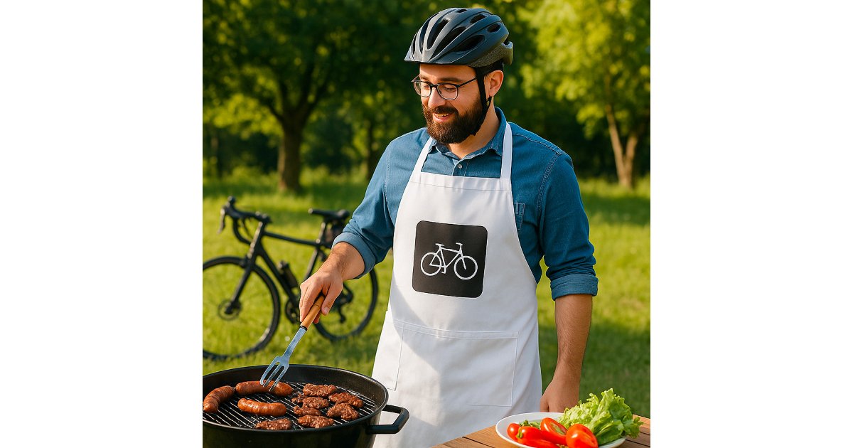 Minimalist Bicycle Black and White Bike Symbol Adult Apron | Zazzle