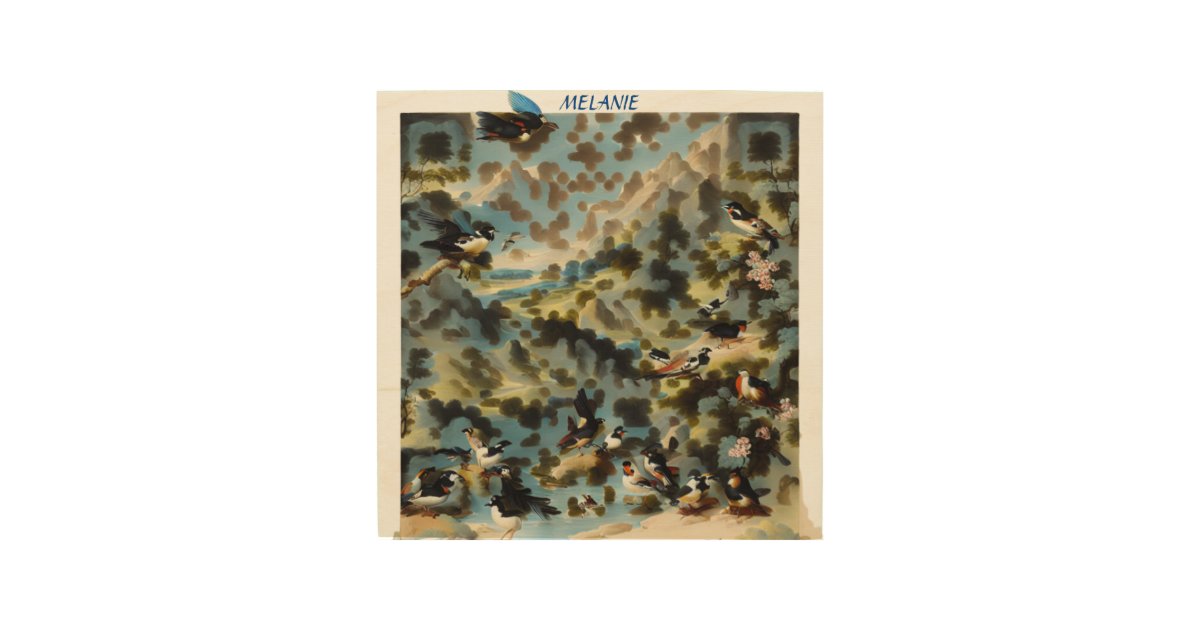 MINIMALIST BIRDS STREAM & MOUNTAIN AI QR CODE ART | Zazzle
