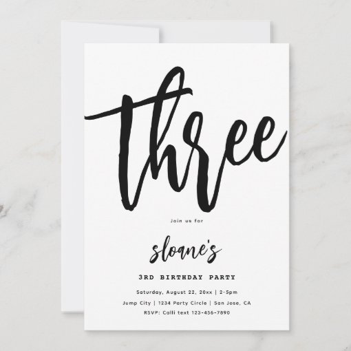 Minimalist Birthday Invitation | Simple Birthday | Zazzle