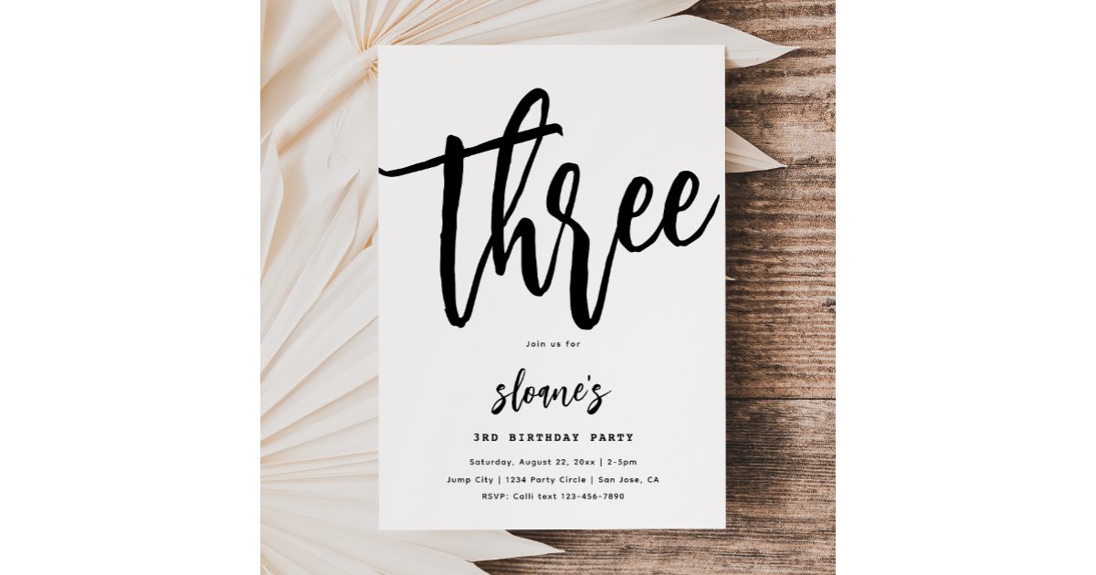 Minimalist Birthday Invitation | Simple Birthday | Zazzle