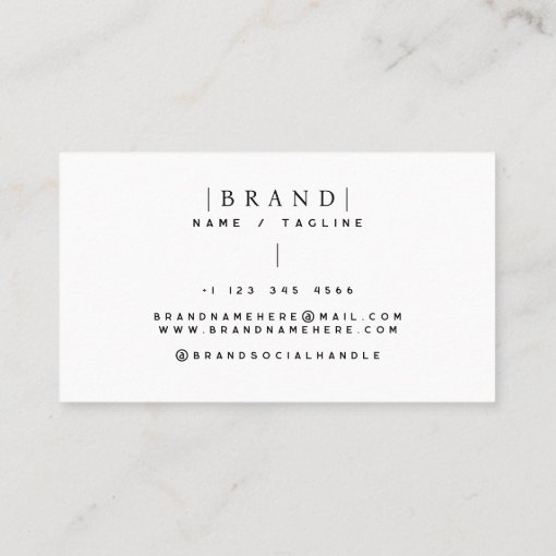 Minimalist black add brand name calling card | Zazzle
