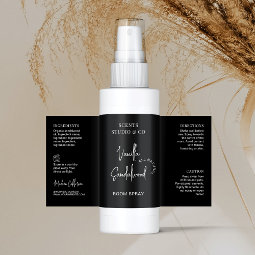 Minimalist Black Air Freshener Mist Spray Bottle Label | Zazzle