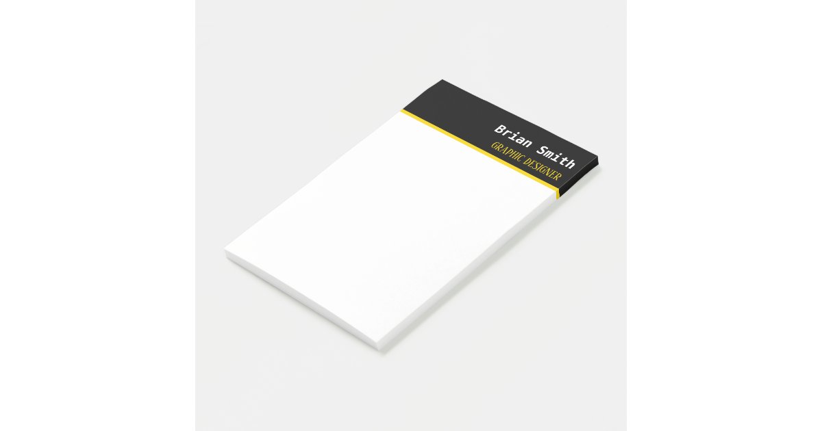 Minimalist black and gold text post-it notes | Zazzle