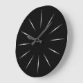 Minimalist Black and Silver Wall Clock | Zazzle