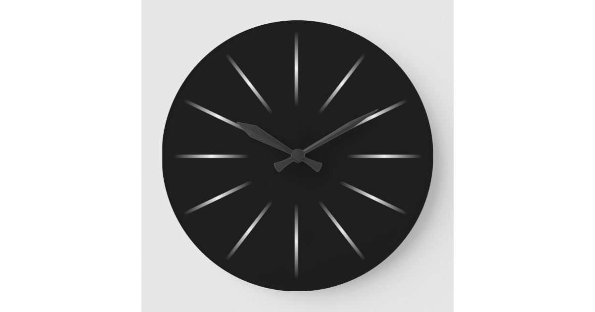 Minimalist Black and Silver Wall Clock | Zazzle