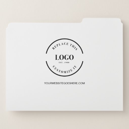 Minimalist Black and white business logo website File Folder | Zazzle