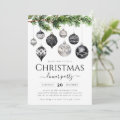 Minimalist Black And White Christmas Dinner Party Invitation | Zazzle